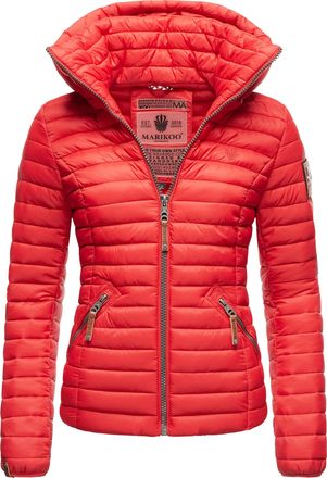 Marikoo Damen &Uuml;bergangsjacke Steppjacke mit abnembarer Kapuze L&ouml;wenbaby Rot Gr. XS