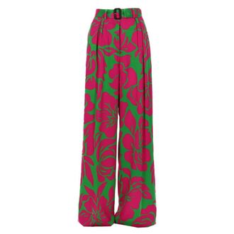 Dries Van Noten Viskose-Hose mit weitem Bein - - Trousers - Damen - Mehrfarbig - M
