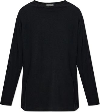 Yohji Yamamoto 140S Wolle Single Jersey Rundhals Langarm PO - - Knitwear - Herren - Schwarzk - M