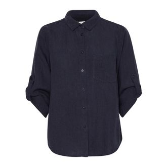 Part Two Stilvolles Leinenhemd - - Blouses & Shirts - Damen - Blau - M