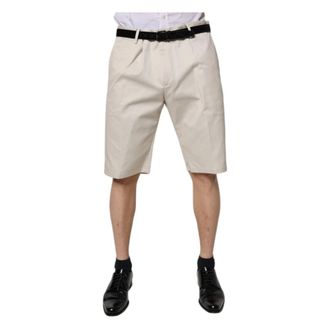 Dolce & Gabbana Cotton Stretch Mid Waist Bermuda Shorts - - Shorts - Herren - Beige - XS