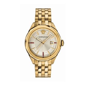 Versace Glaze Herrenuhr Datum Fenster Edelstahl Armband - - Accessories - Herren - Gelb - ONE SIZE