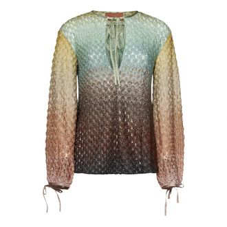 Missoni Femme, Blouses et Chemises, Multicolore, Taille: 34 FR Chemise &agrave; col en V et effet d&eacute;grad&eacute;