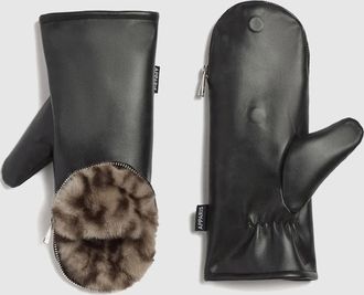 Apparis Moufles Noa Zipper Noir Light Leopard
