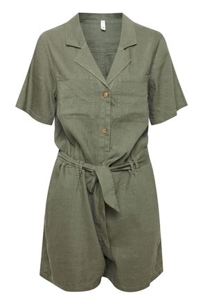 Pulz Jeans PZLUCA Damen Jumpsuit aus Leinenmix Overall Einteiler, Gr&ouml;&szlig;e:XL, Farbe:Kalamata (190510)