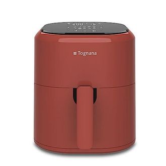 Tognana Iridea Luftfritteuse, 4,5 l, mit Behälter und Antihaft-Grill, digitales Display, apfelrot