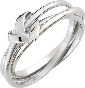 Edenly Origami Herz Trilogie-Ring - 750er Wei&szlig;gold (18 Karat)