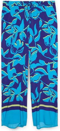 Fiorella Rubino Femme, Pantalons, Bleu, Taille: 52 FR Pantalon &agrave; motif floral