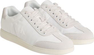 Calvin Klein Sneaker CALVIN KLEIN LOW CUPSOLE LACEUP SU, Herren, Gr. 43, wei&szlig;, Leder, Textil, unifarben, Schuhe Sneaker, Schn&uuml;rschuh, Halbschuh, Freizeitschuh im M