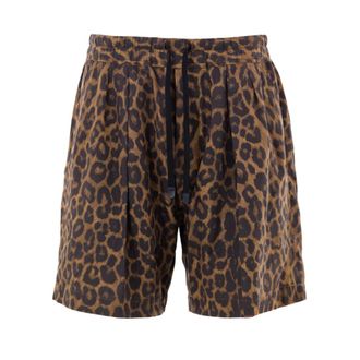 Tom Ford Homme, Shorts, Multicolore, Taille: W34 Pantalone Shorts Morbido Stampa Leopardo