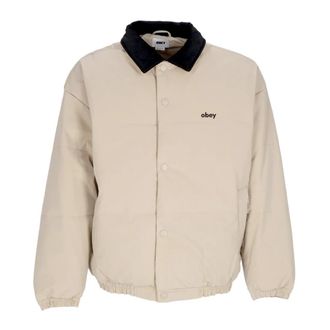 Obey Feather Gray Multi Padded Jacket - - Jackets - Herren - Beige - XL