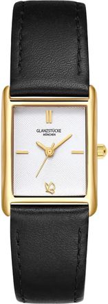 Glanzst&uuml;cke M&uuml;nchen Uhr - Damen Armbanduhr Echtleder - Gr. unisize - in Gold - f&uuml;r Damen