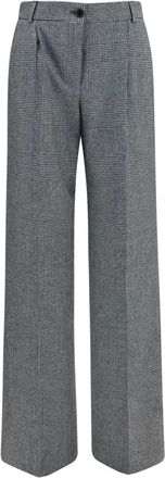 Dolce & Gabbana Prince of Wales Tailored Pants - Femme - Pantalons - Gris - Taille: 36 FR