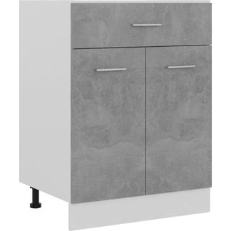 vidaXL Armoire de plancher &agrave; tiroir Gris b&eacute;ton Bois ding&eacute;nierie vidaXL