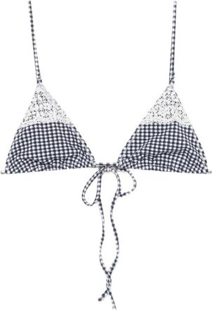 Frankies Bikinis Femme, Maillots de bain, Bleu, Taille: 40 FR Elena Lace Trim Triangle Bikini Top