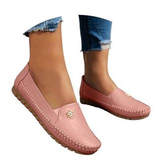 Generic Chaussures orthop&eacute;diques pour femme - En cuir - Motif fleurs - Soutien de la vo&ucirc;te plantaire - Mocassins &agrave; enfiler - Bout rond - Sans talon - L&eacute;g&egrave;res 