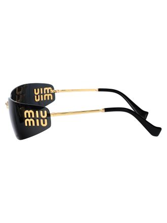 Miu Miu 0MU Gold Metal Rimless Sunglasses - Gold