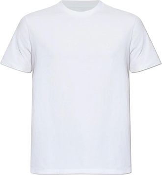 AllSaints Homme, Tops, Blanc, Taille: S Cipher T-shirt ras du cou brod&eacute;