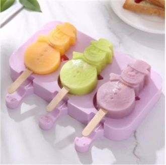 Railonch Silikon Eisformen, Popsicle Form mit Deckel, Wiederverwendbar Formen und EIS-Sticks Form Perfekt für Stieleis, DIY Frozen Schokolade (Schneemann)