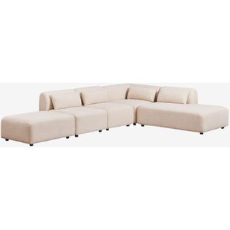 Sklum Sklum - 4-teiliges modulares Ecksofa mit Chaiselongue rechts und Fogler-Hocker