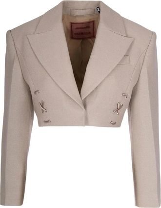 Marella Femme, Vestes, Rose, Taille: 38 FR Veste Courte en Greige