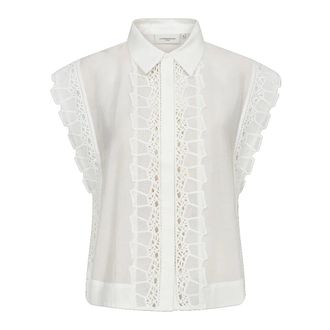 Copenhagen Muse Femme, Blouses et Chemises, Blanc, Taille: 42 FR Chemise blanche &eacute;l&eacute;gante avec dentelle
