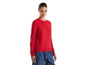 Benetton Damen Trikot G/C M/L 1002D1K01 Pullover, rot, XS