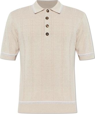 Eleventy Homme, Tops, Beige, Taille: L Polo Avec Tissage D&eacute;coratif