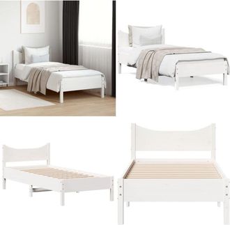 vidaXL Massivholzbett ohne Matratze Wei&szlig; 75x190 cm Kiefernholz - Bettrahmen - Holzbett - Kiefernholzbett - Doppelbett - Wei&szlig;es Bett - Home & Living