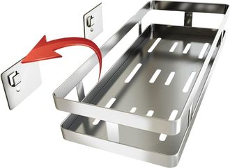 Generic Schweberegal aus Edelstahl, Abnehmbares Badezimmer-Duschregal, An Der Wand Montiertes Lagerregal für Die Küche(35cm/14in)