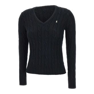 Polo Ralph Lauren Schwarzer Klassischer Pima Baumwollpullover - - Knitwear - Damen - Schwarzk - XL