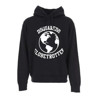 Dsquared2 Bedruckter Kapuzenpullover f&uuml;r M&auml;nner - - Sweatshirts & Hoodies - Herren - Schwarzk - L