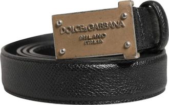 Dolce & Gabbana Homme, Accessoires, Noir, Taille: ONE Size Calf Leather Belt