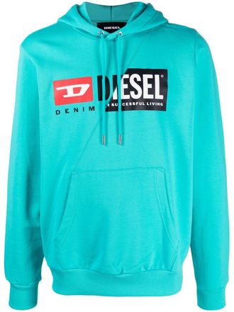 Diesel hoodie &agrave; logo imprim&eacute; - Bleu