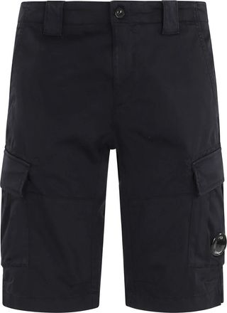 C.P. Company C.p. Company, Homme, Shorts, Bleu, Taille: S Stretch Sateen Cargo Lens Shorts