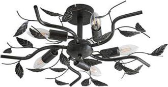 Lampenwelt.com Lindby Plafonnier Yos à intensité variable (Florentin) en Noir Métal e. a. pour Chambre coucher (à 5 lampes, E14) Luminaire Lampe Plafond Eclerage Ecl