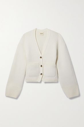 Khaite Cardigan En Cachemire Scarlet - Cr&egrave;me