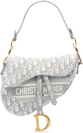 Dior Hobo Bags - Oblique Embroidered Canvas Saddle Bag - Gr. unisize - in Grau - f&uuml;r Damen