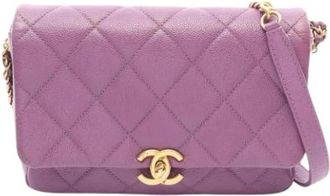 Chanel Sac bandouli&egrave;re vintage doccasion - Femme - Pre-owned - Violet - Taille: ONE Size