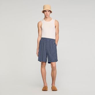 Sandro Flie&szlig;ende Shorts mit Ketten-Print