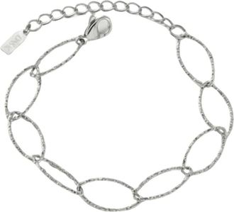 Dansk Copenhagen Ragna Waterproof Silver Stainless Steel Oval Link Bracelet - Structured Finish - - Accessories - Damen - Grau - ONE SIZE