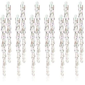 Com-Four 12x Sapin de No&euml;l pendentifs gla&ccedil;ons - D&eacute;corations de Sapin de No&euml;l pour Le Sapin de No&euml;l - D&eacute;corations de Sapin de No&euml;l - D&eacute;corations de No&euml;l (12x gl