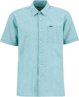 Barbour Kurzarmhemd aus Leinen und Baumwolle, Regular Fit in