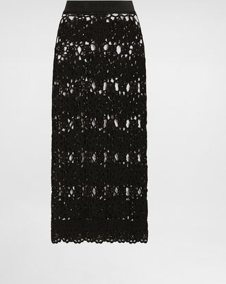 Dolce & Gabbana Rock Mit H&auml;kelstrick - Frau Collection Schwarz 44