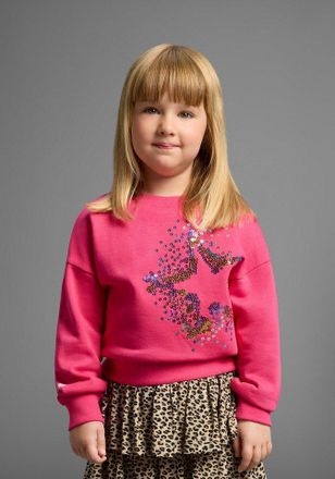 Kangaroos Sweatshirt Stern-Applikation für kleine Mädchen Sweatshirt mit schimmernden Pailletten-Applikationen