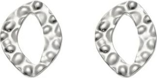 Dansk Copenhagen Ragna Waterproof Silver Stainless Steel Earring - Hammered Finish - - Accessories - Damen - Grau - ONE SIZE