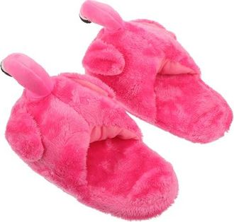 BESPORTBLE AKOOSY Pantoufles Flamant Rose pour Femmes Taille Unique 28 CM Pantoufles DInt&eacute;rieur Ext&eacute;rieur Doublure en Mousse &agrave; M&eacute;moire de Forme Couleur Rose Vif 