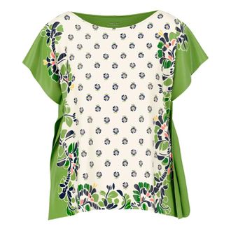 Marc Cain Femme, Blouses et Chemises, Multicolore, Taille: 40 FR Haut style blouse avec imprim&eacute; hibiscus