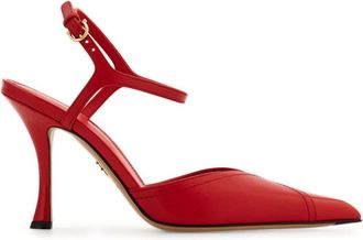 Ferragamo Pumps mit Kontrasteinsätzen 95mm - Rot