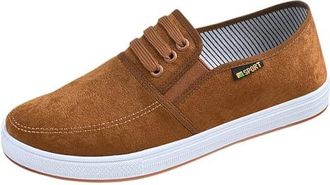 Generic Chaussures De Marche Homme Plates Bout Rond sans Lacets R&eacute;tro Toile Chaussures de Sport Course Ext&eacute;rieur Antid&eacute;rapant Baskets Tendances Confortable (C